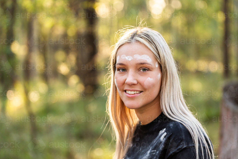 Image of Portrait of smiling young First Nations Australian woman with ...