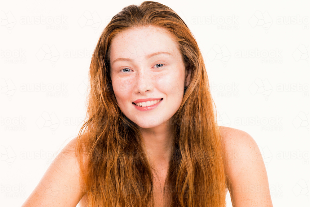 Image of portrait of teen girl with clean clear skin - Austockphoto
