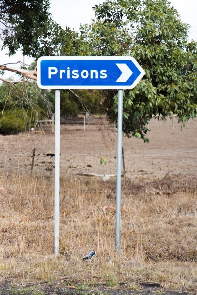 Image of prisons sign - Austockphoto
