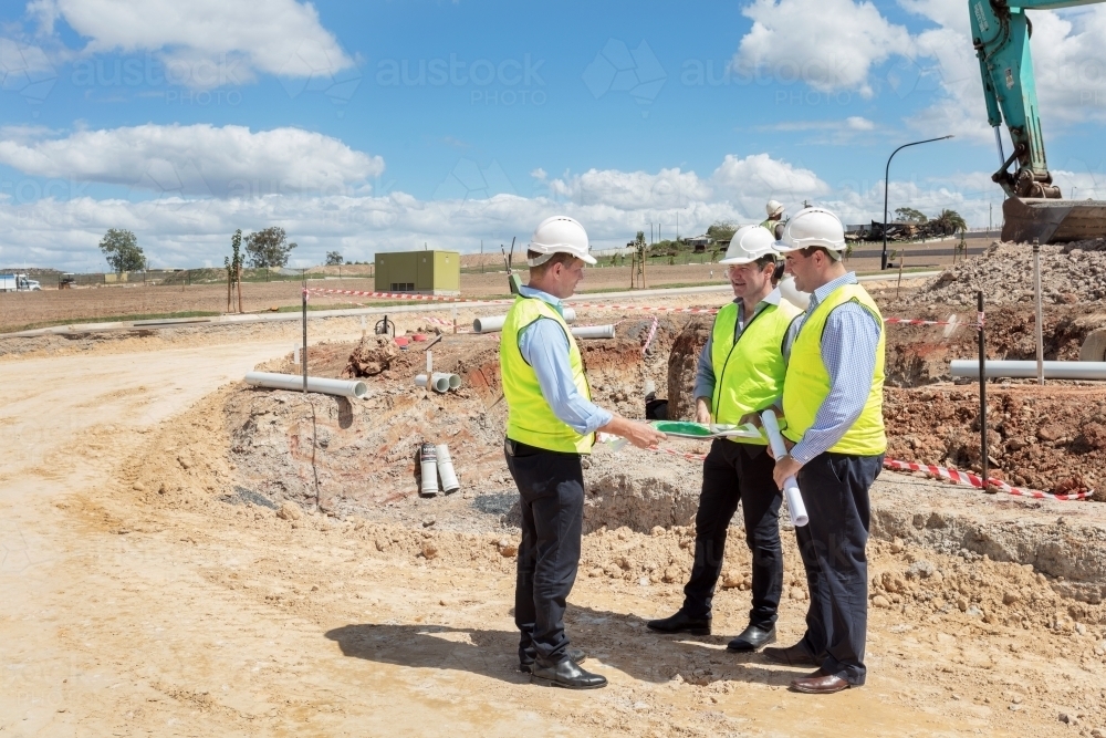 Image of Property developers conducting a site visit - Austockphoto