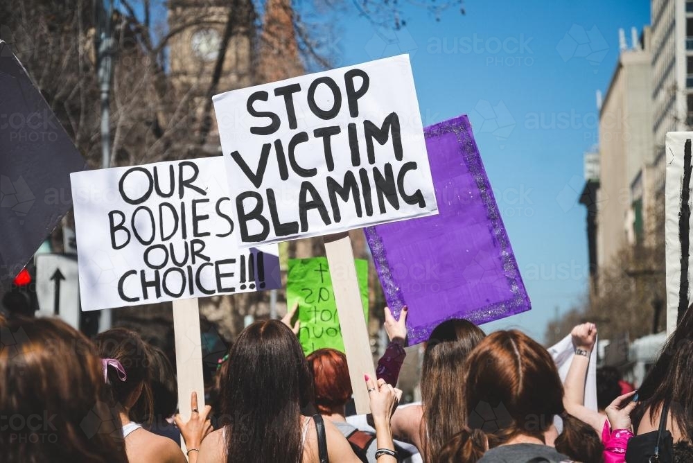 Image Of Protesters At A Rally In Support Of Sexual Assault Victims