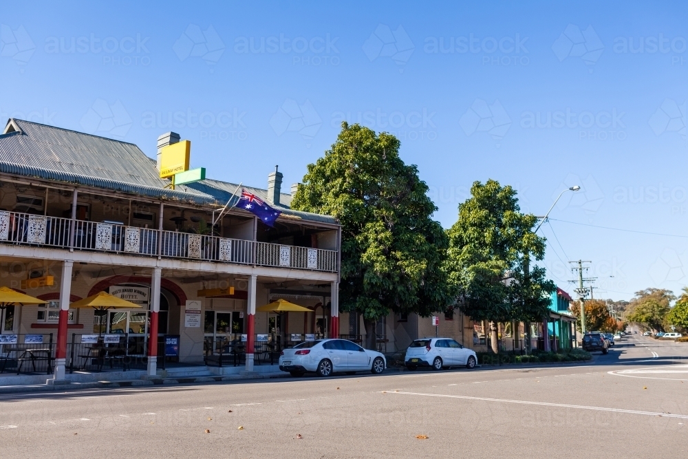 Image of Pub in county town of Muswellbrook flying australian flag with ...