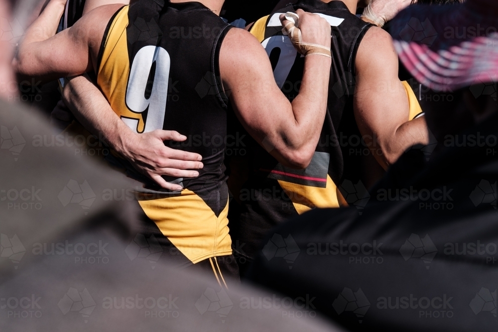 Image of Quarter-Time Huddle close up - Austockphoto