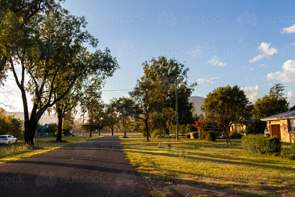 Image of Quiet unmarked country street in little village of Broke early ...