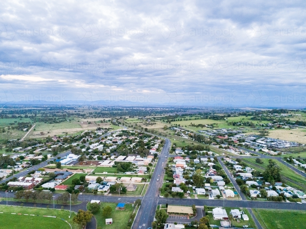 Image of Railway line running through small country town of Gunnedah in ...