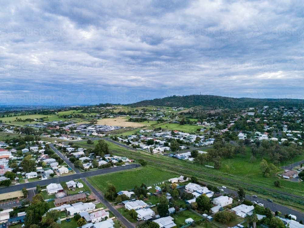 Image of Railway line running through small country town of Gunnedah in ...