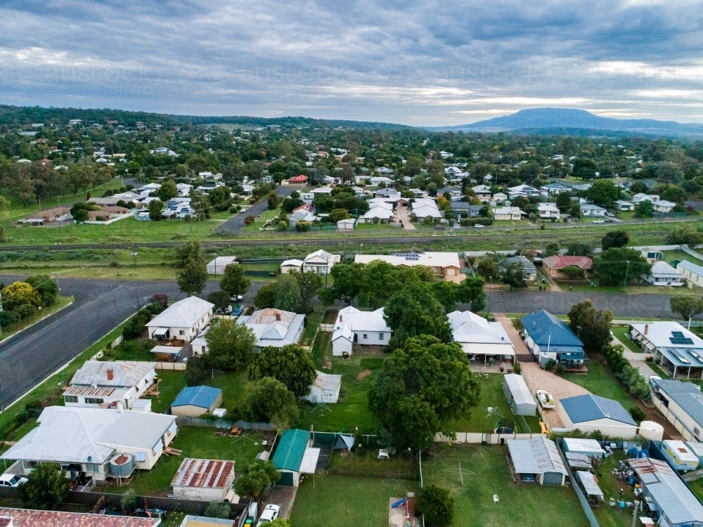 Image of Railway line running through small country town of Gunnedah in ...