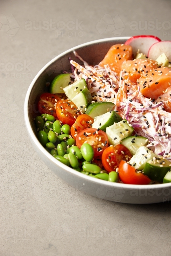 Image of Rainbow poke bowl - Austockphoto