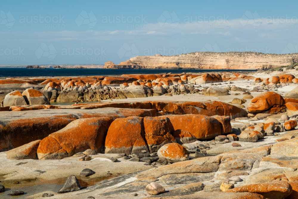Image of Red boulders known as the granites, in Streaky Bay, South ...