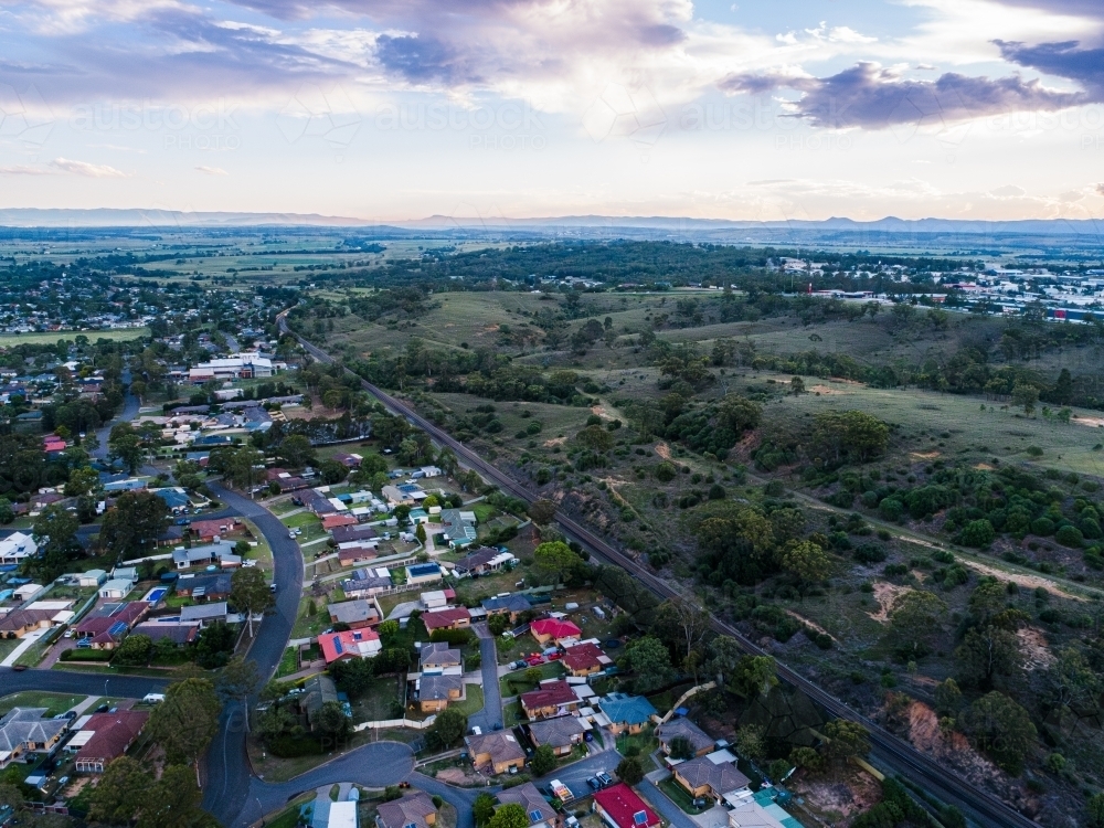Image of Residential housing area at the edge of a country town ...