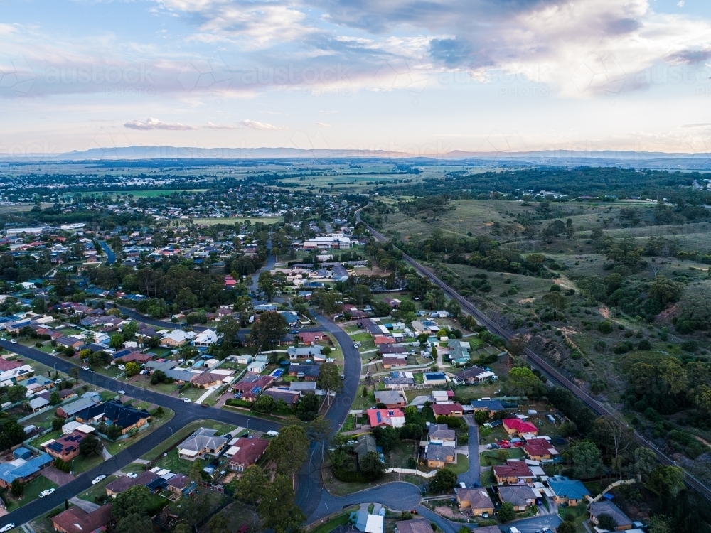 Image of Residential housing area at the edge of a country town ...