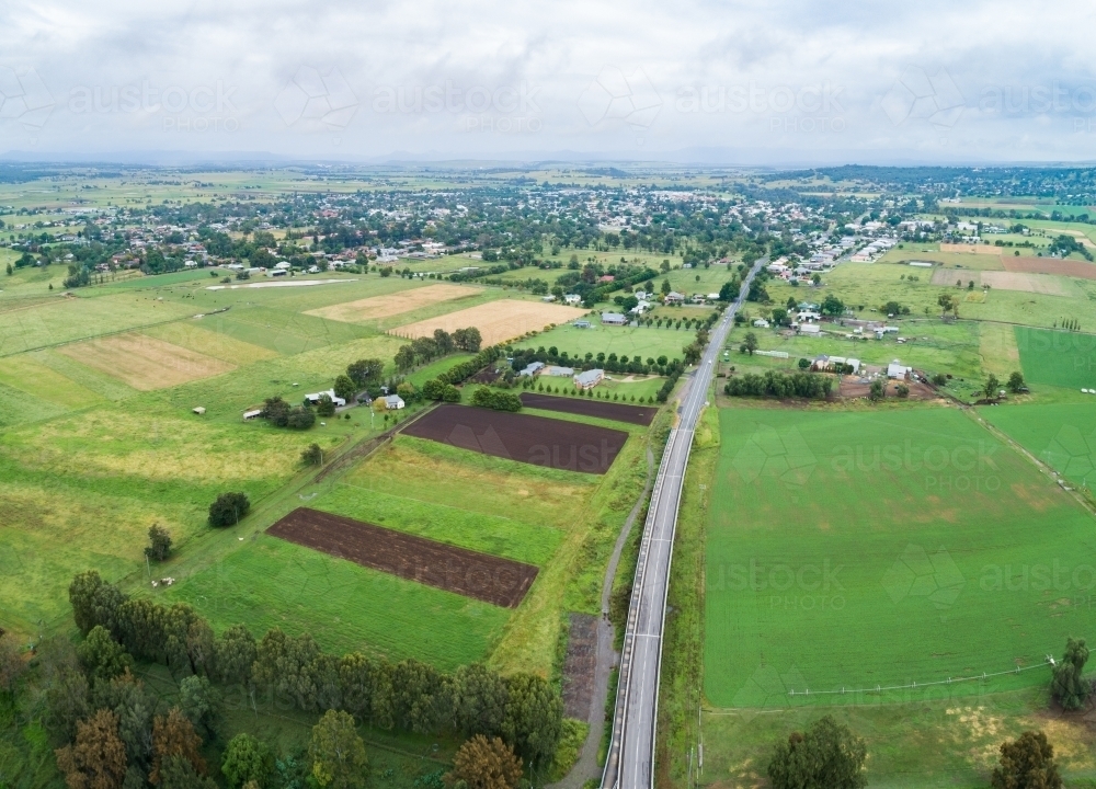 Image of Road heading into the small country town on Singleton, past ...