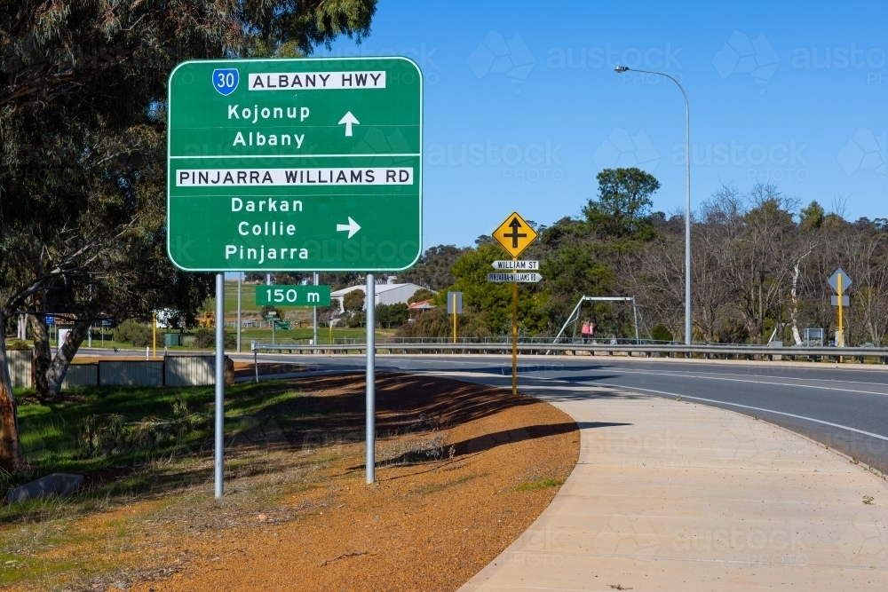 Image of road sign beside Albany highway at Williams - Austockphoto