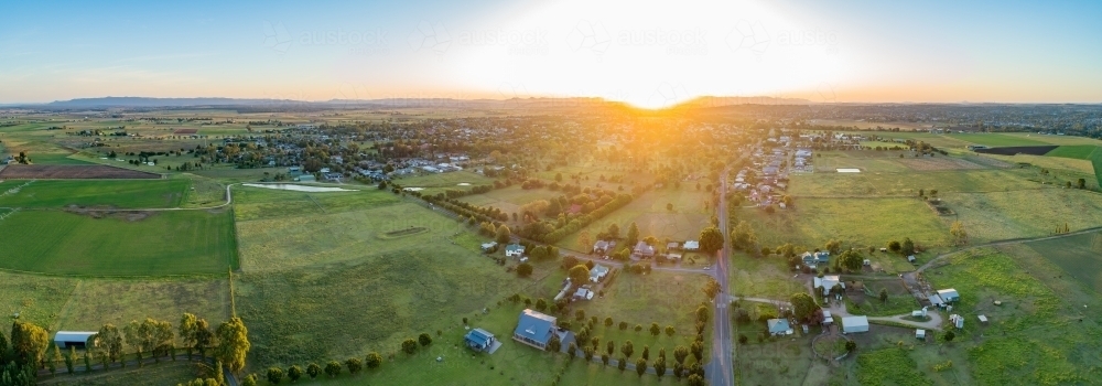 Image of Road to the sunset in australian countryside with rural town ...