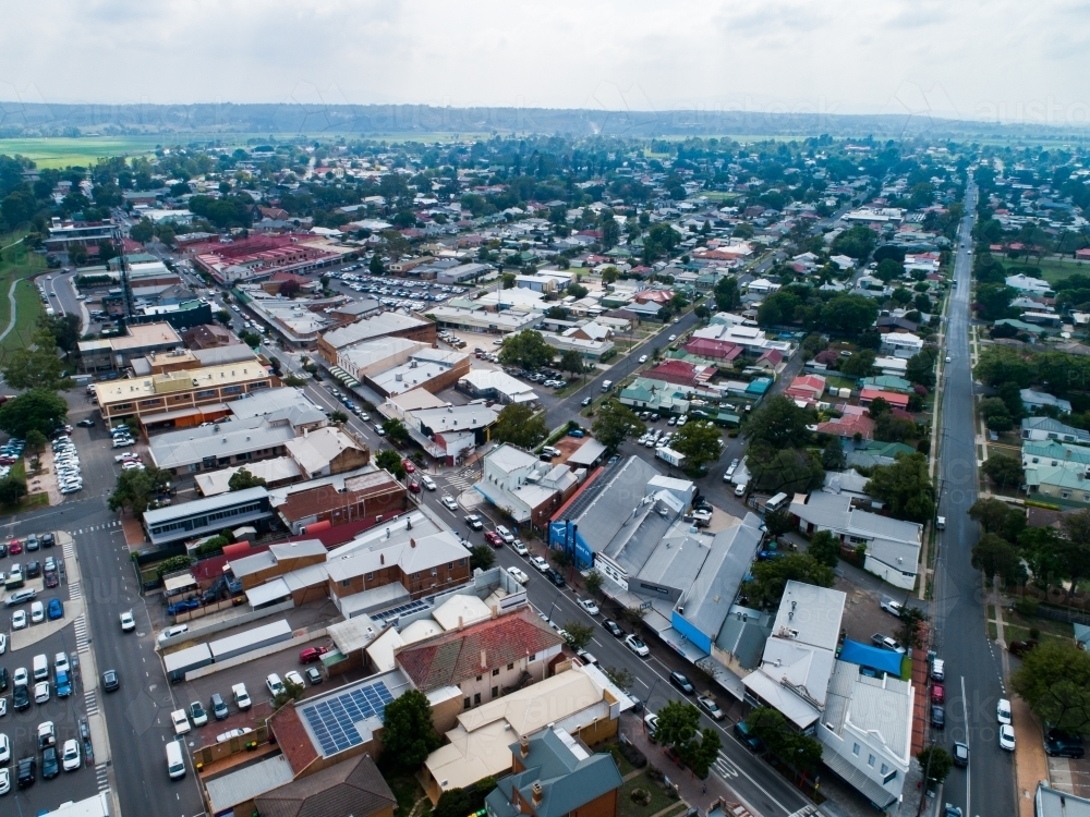 Image of Roads and streets with buildings in main area of town in ...