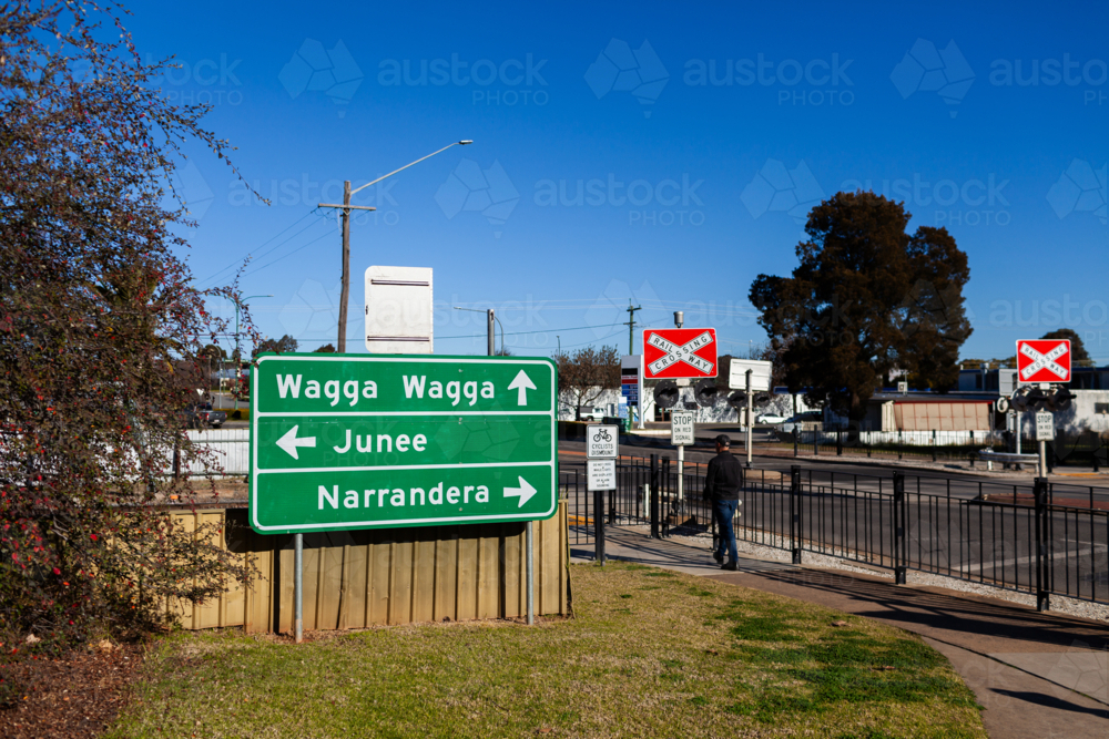 Image of Roadside sign to Wagga wagga Junee and Narrandera in Coolamon ...
