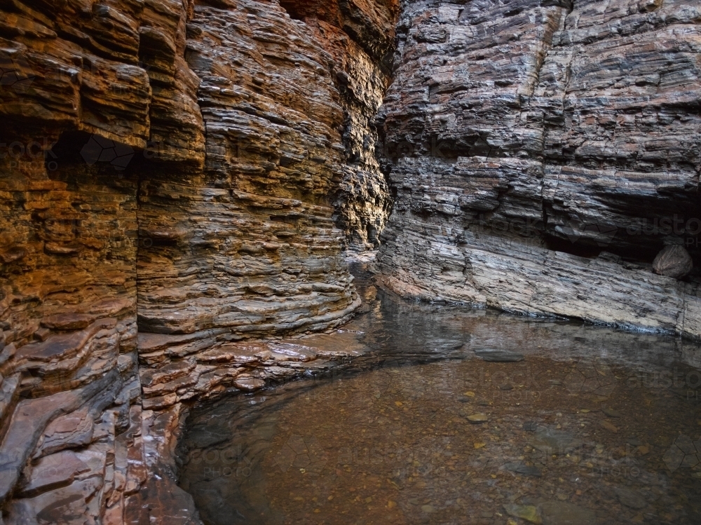 Image of Rock formation and pool - Austockphoto