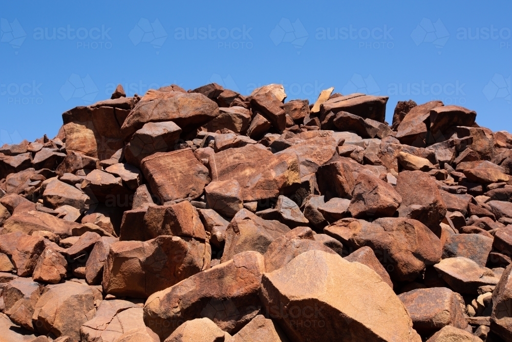 Image of Rocks with petroglyphs on the Burrup Peninsula - Austockphoto