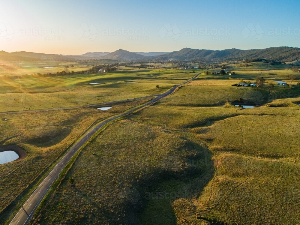 Image of Rural road through green paddocks of Melville in Maitland area ...