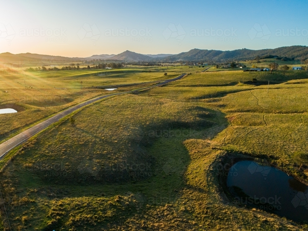 Image of Rural road through green paddocks of Melville in Maitland area ...