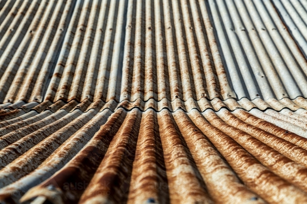 Image of Rusty corrugated iron roof texture. - Austockphoto
