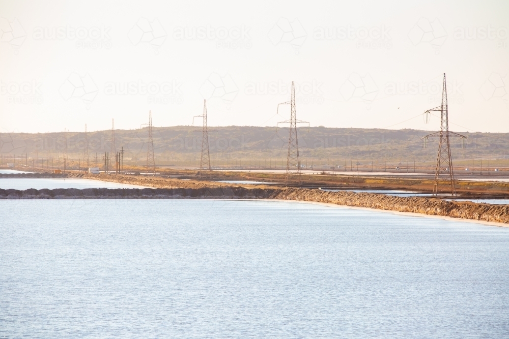 Image of Salt production ponds in the Pilbara - Austockphoto