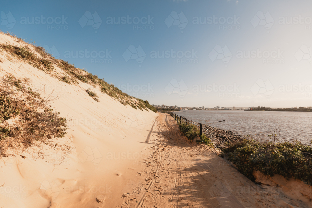 Image of Sand covering the footpath along the walking track to Nobby's ...