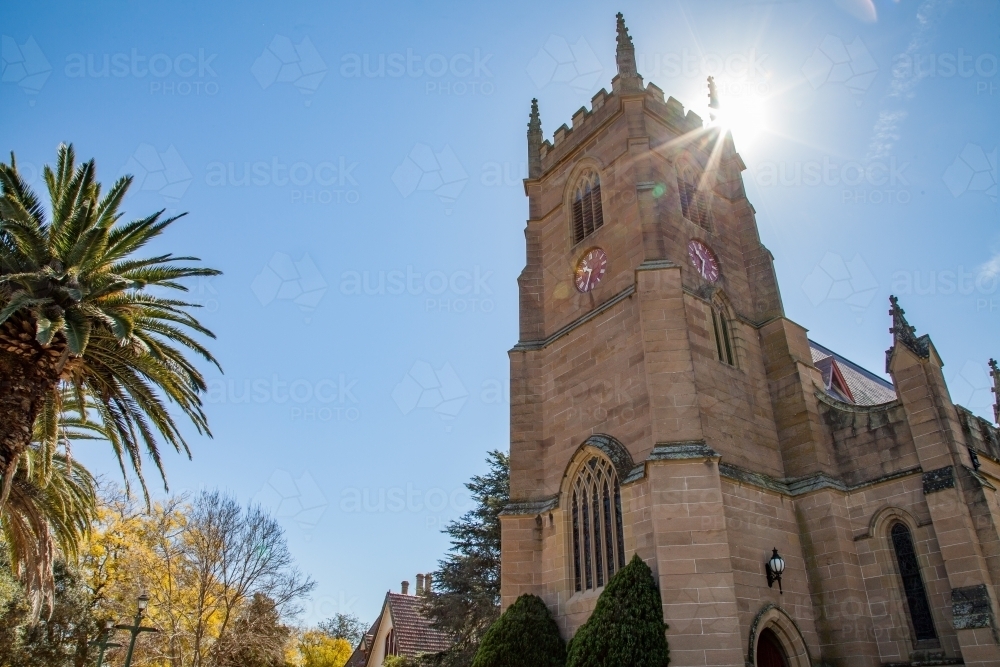 Image of Singleton Anglican Church building with sun lens flare ...