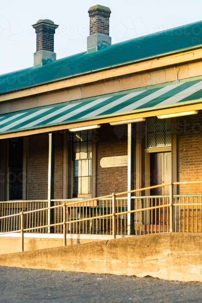 Image of Singleton train station building front with access ramp ...
