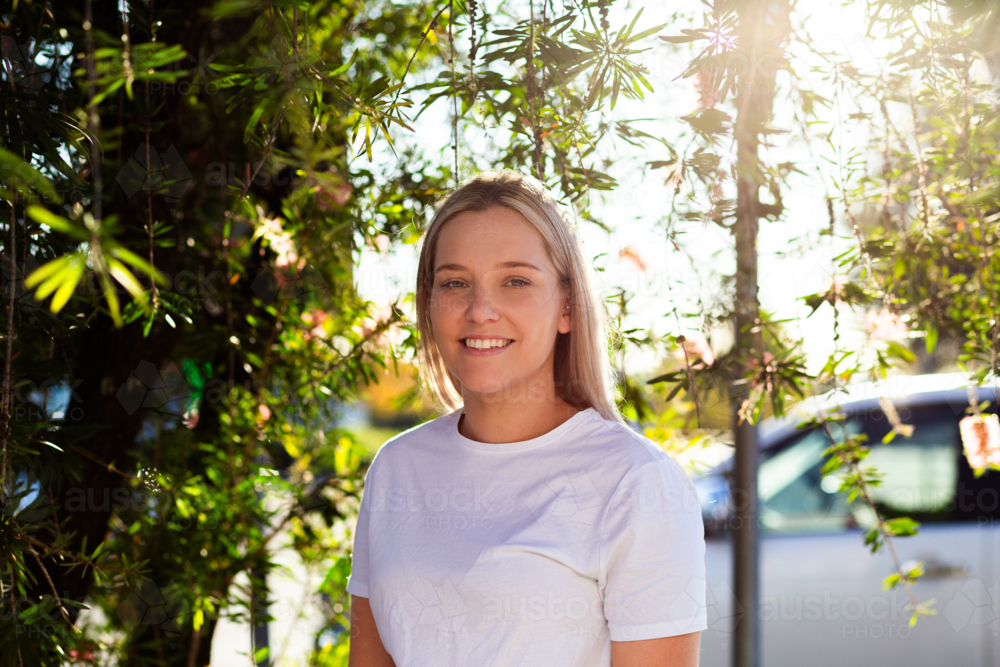 Image of Smiling portrait of Aboriginal Australian young person by ...