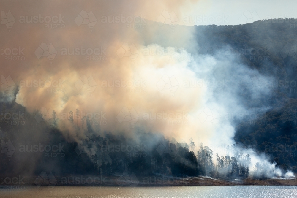 Image of Smoke from a fire around Blowering Dam, near Talbingo ...
