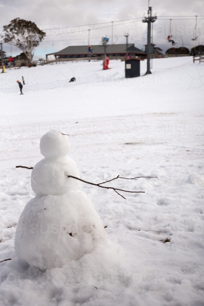 Image of snowman - Austockphoto