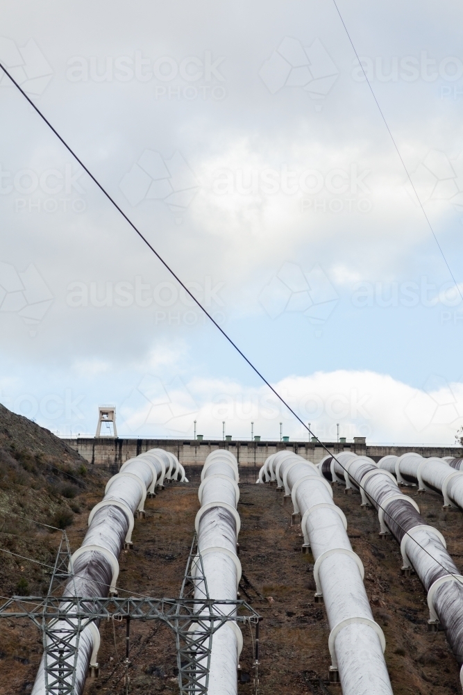 Image of Snowy Hydroelectric scheme pipes - Austockphoto