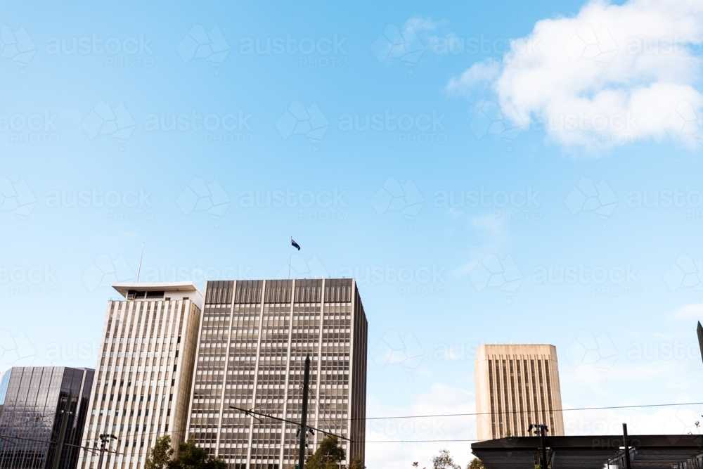 Image of South Australia flag flying atop of buildings in the Adelaide ...