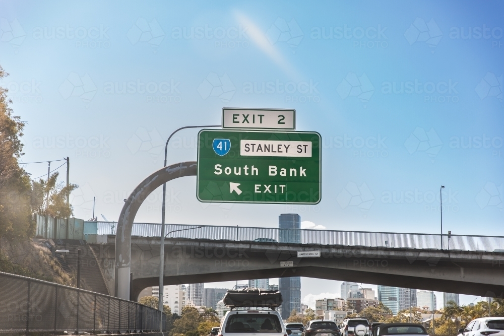 Image of South Bank exit in Brisbane - Austockphoto
