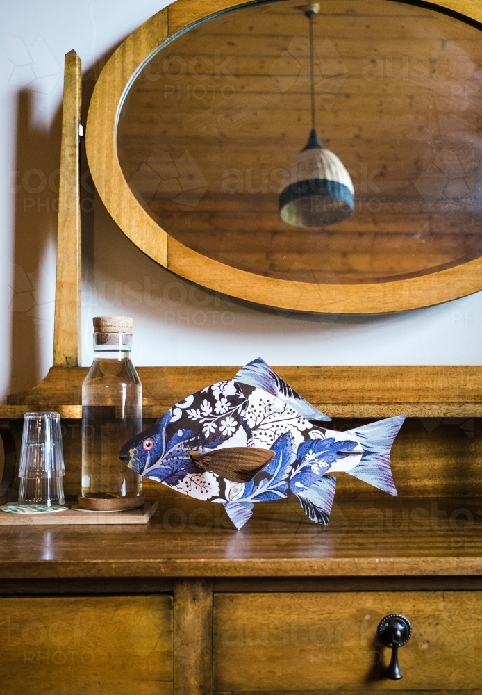 Image of Still life objects on home sideboard - Austockphoto