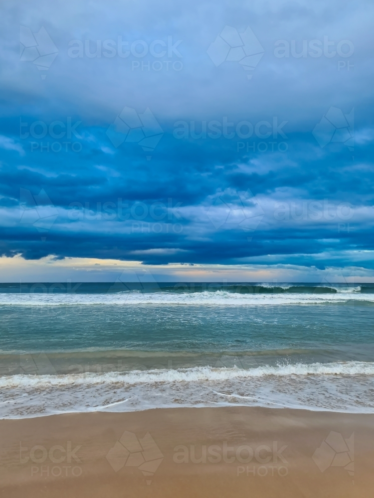 Image of Storm clouds forming over the beach at Norah Head on the NSW ...