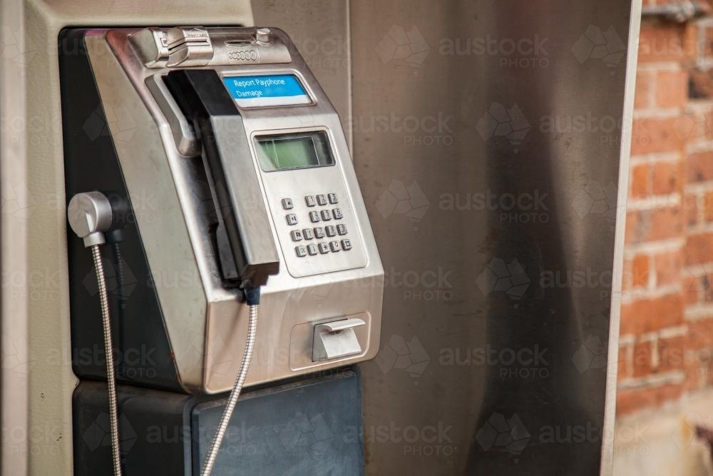 Image of Street side phone booth - Austockphoto
