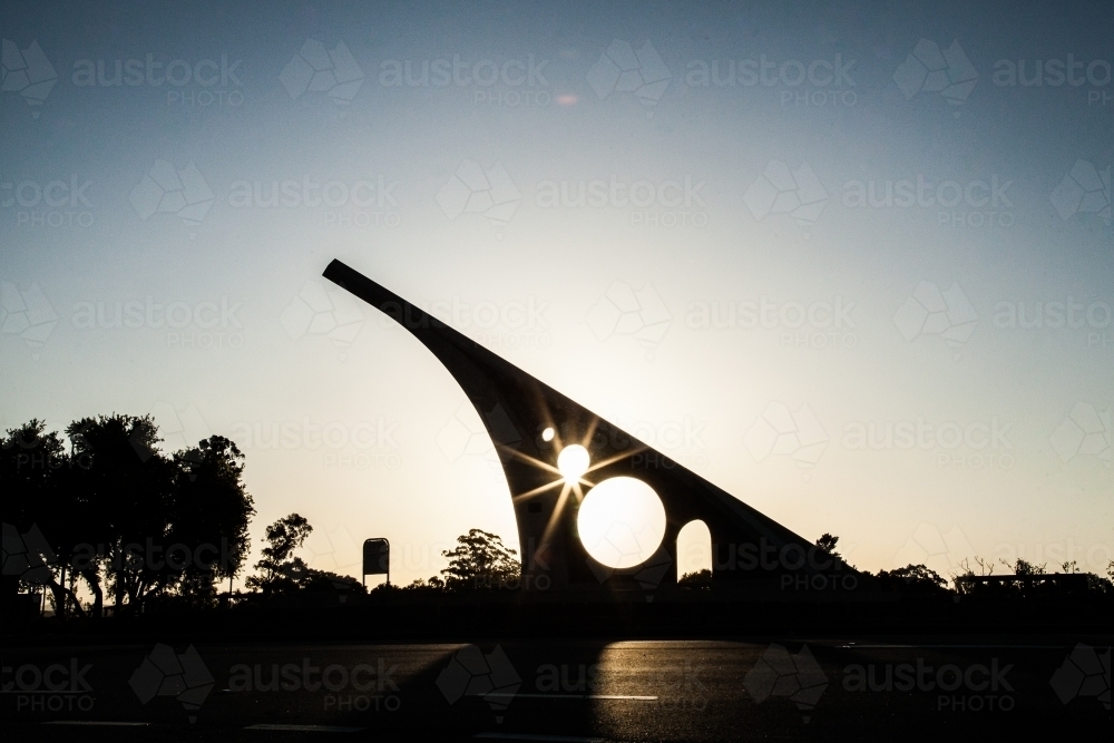 Image of Sun star shining through largest sundial in australia ...