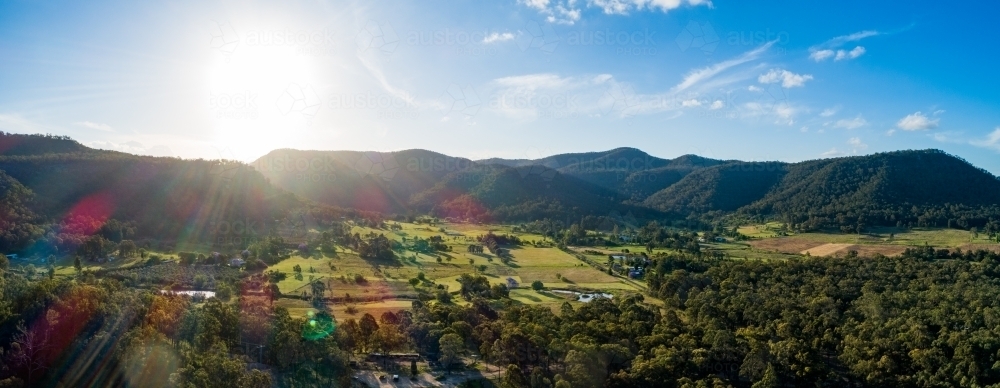Image of Sunlit Hunter Valley landscape of hills and gum trees in ...