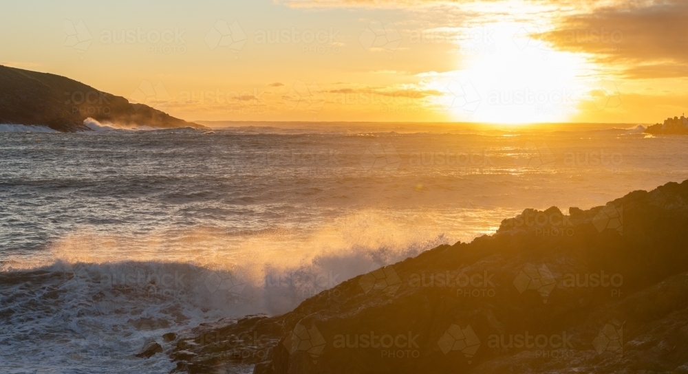 Image of sunrise over mutton-bird island - Austockphoto