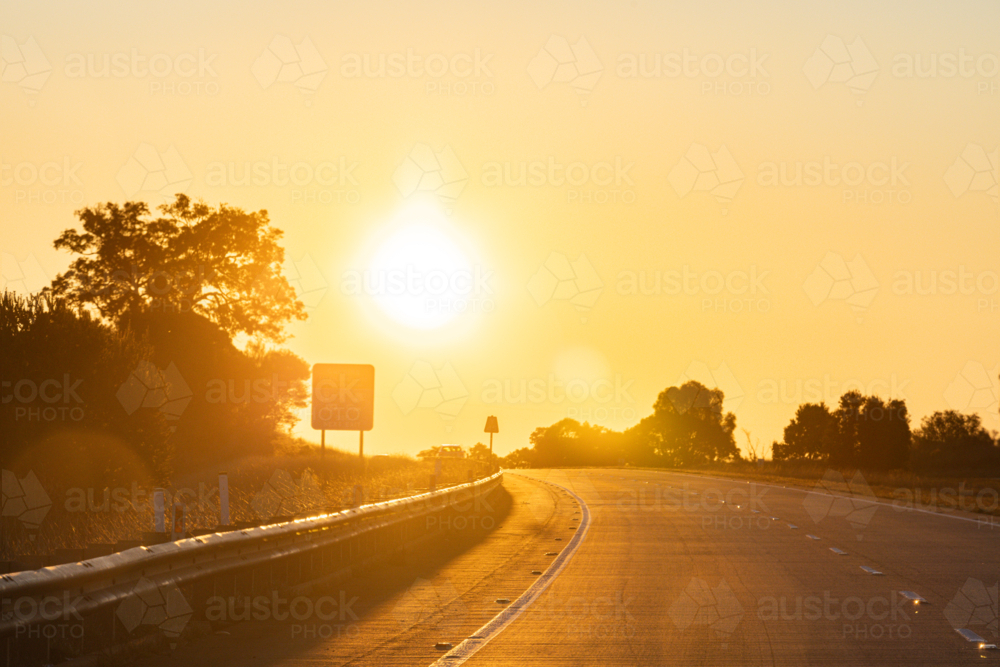 Image of Sunset over the Hume Highway near Gunning - Austockphoto