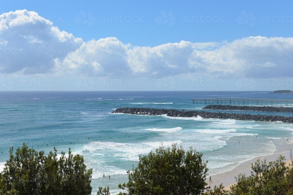 Image of Surfers at Duranbah Beach, Tweed Heads, New South Wales ...