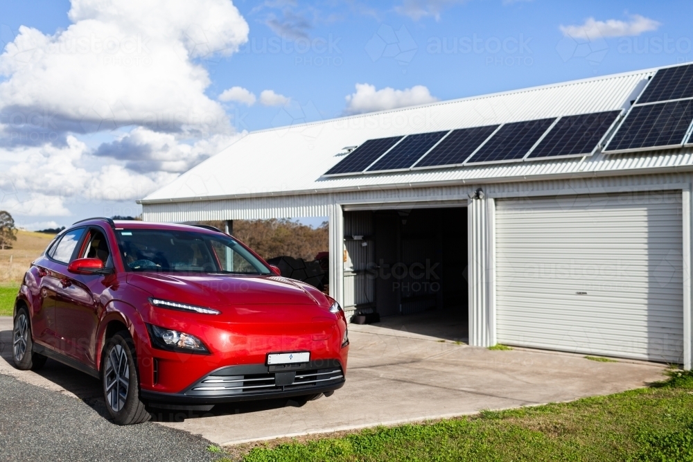 Image of sustainable living concept - woman driving environmentally ...