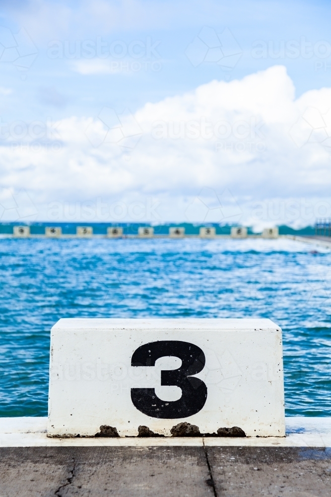 Image of Swimming lane at ocean pool number 3 - Austockphoto