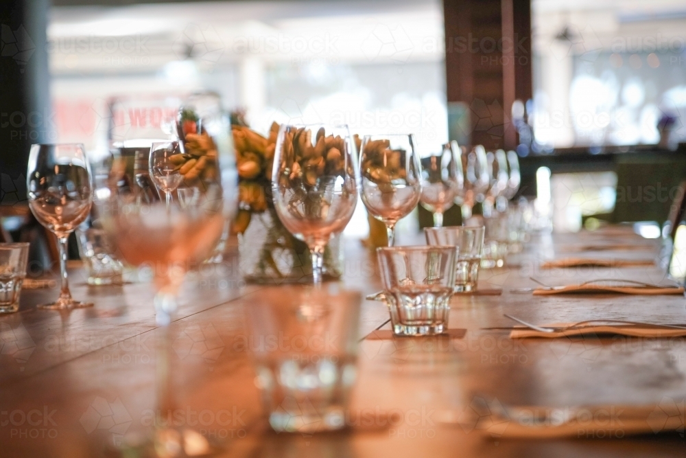 Image of Table setting in restaurant ready for service with empty ...