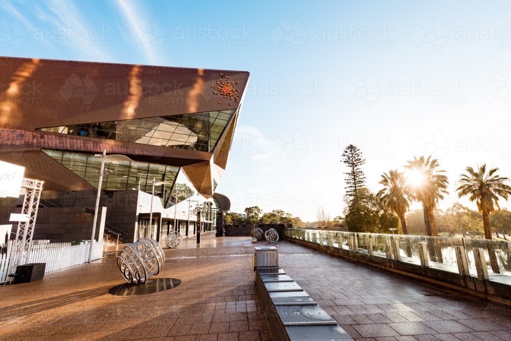 Image of The Adelaide Convention Centre, late afternoon with bright ...