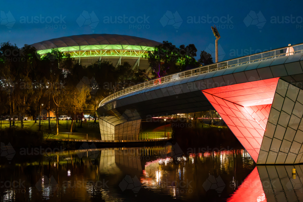 Image of The Adelaide Riverbank Precinct Bridge crossing the River ...