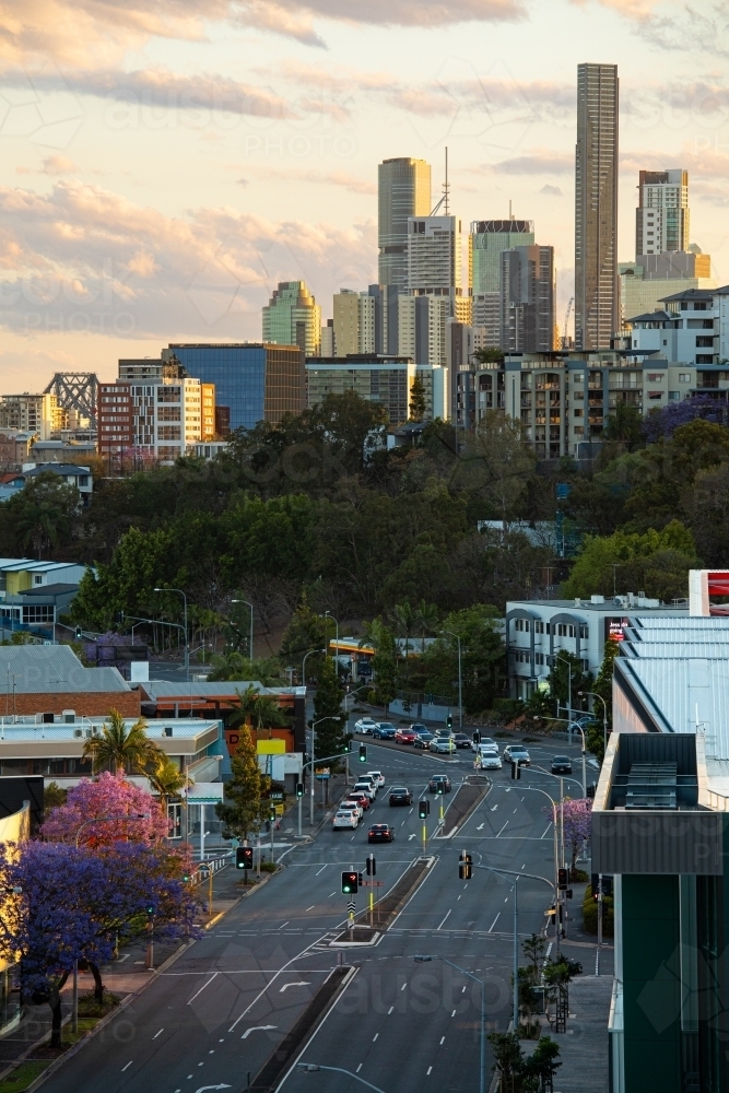 Image of The city streets of Brisbane in the afternoon looking at ...