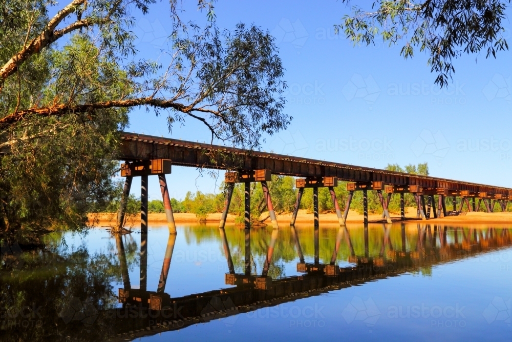 Image of The De Grey River railway bridge in Western Australia ...